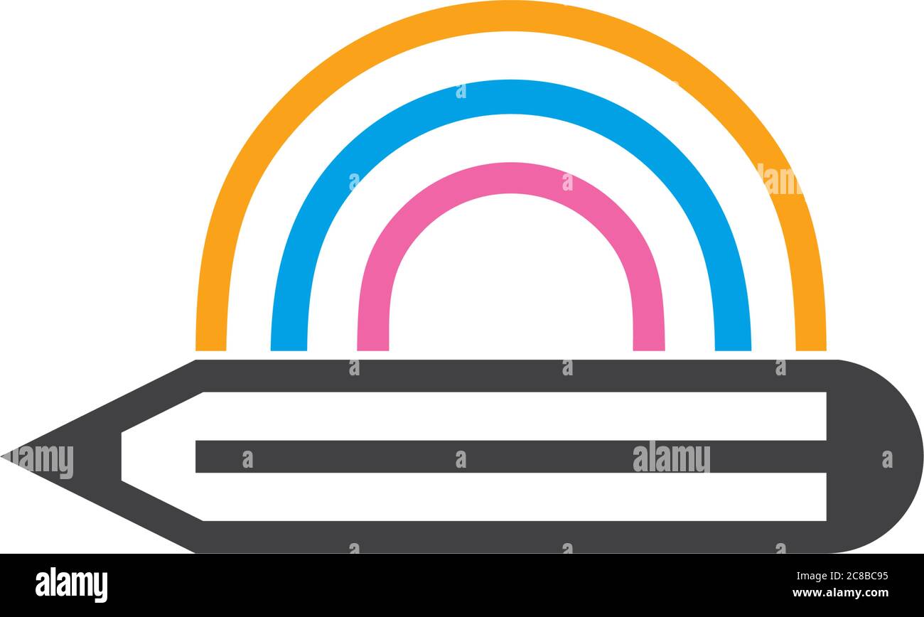colorful creativity pencil stripes design symbol vector Stock Vector ...