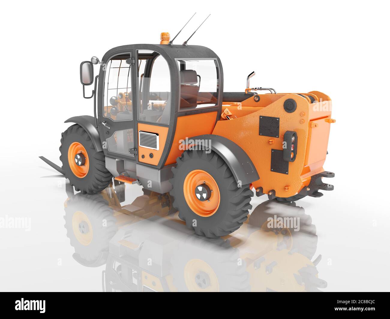 Construction machinery orange telescopic excavator for high lifting 3D ...