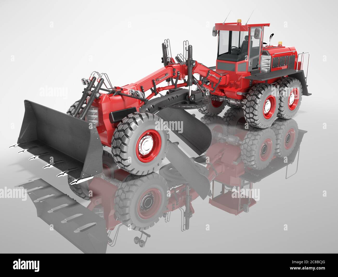 Construction machinery red grader for leveling roads for asphalt road ...