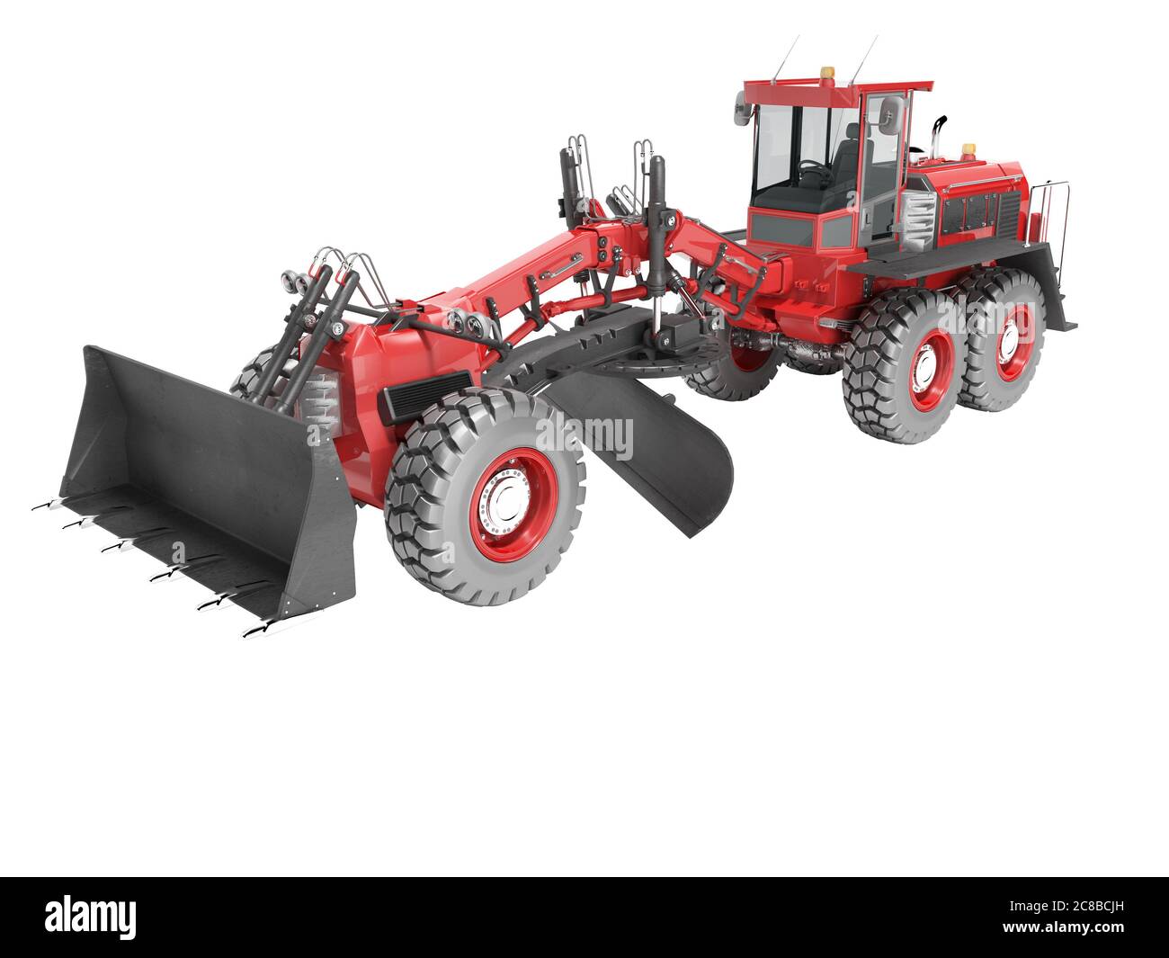 Construction machinery red grader for leveling roads for asphalt road ...