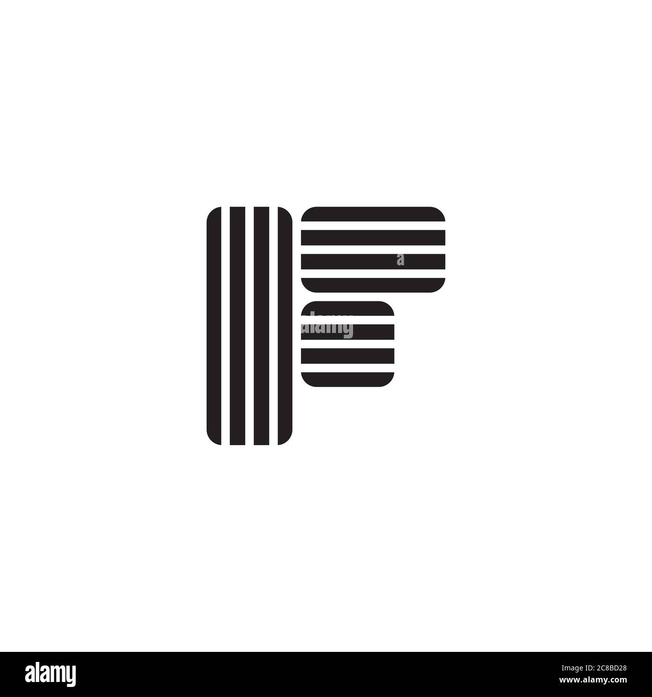 letter f stripes geometric simple logo vector Stock Vector Image & Art ...