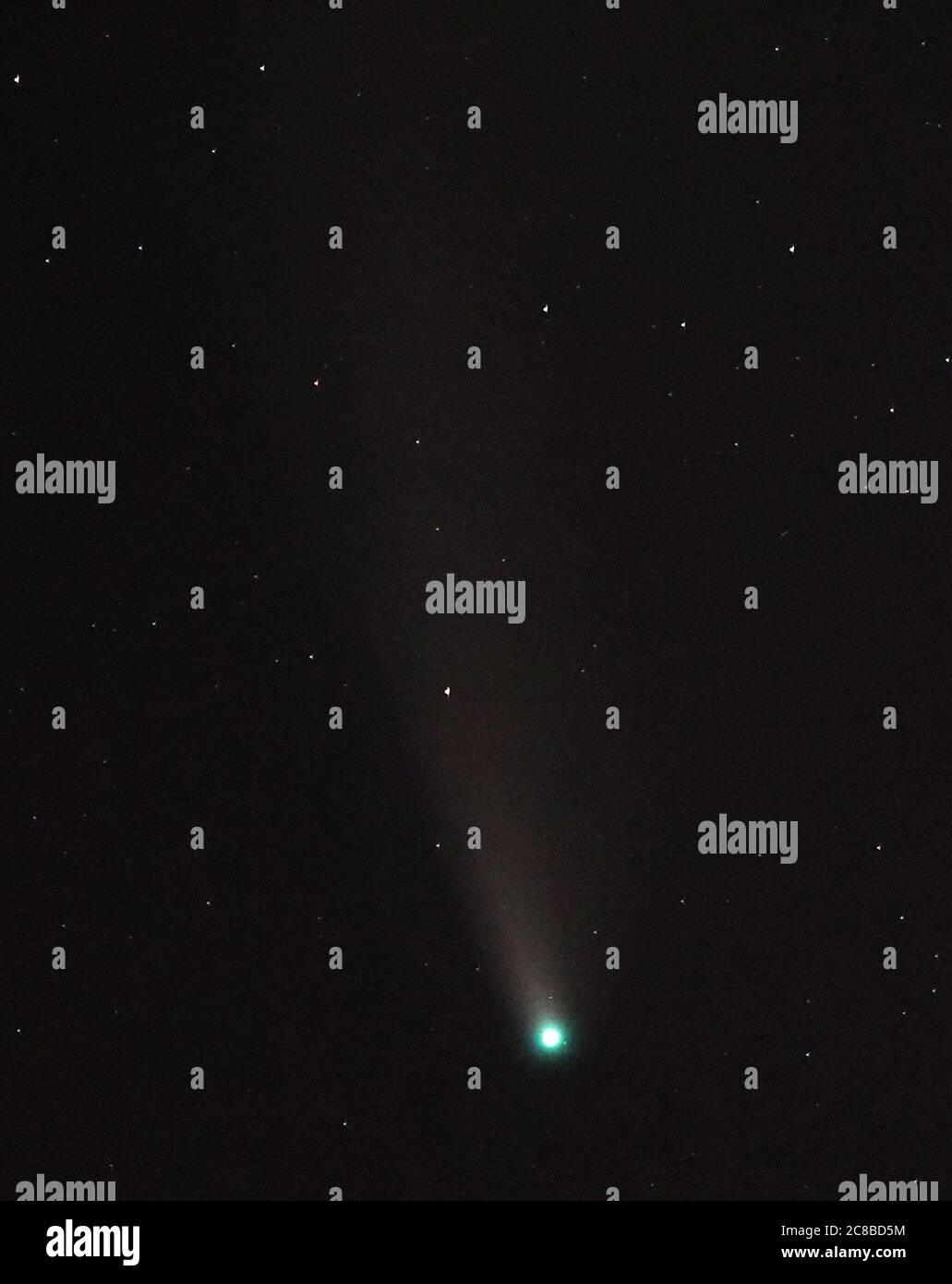 Comet Neowise appearing in the night sky over Stonehenge in Wiltshire ...