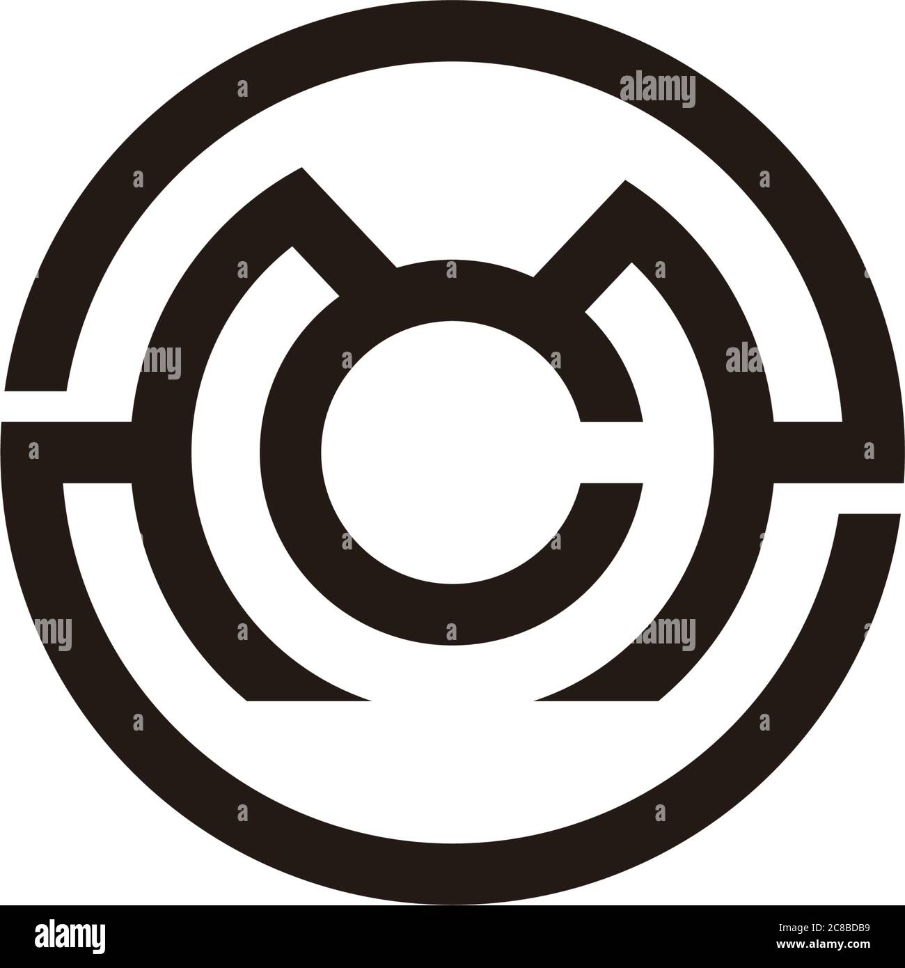 letter mc symbol circle geometric line logo vector Stock Vector Image ...