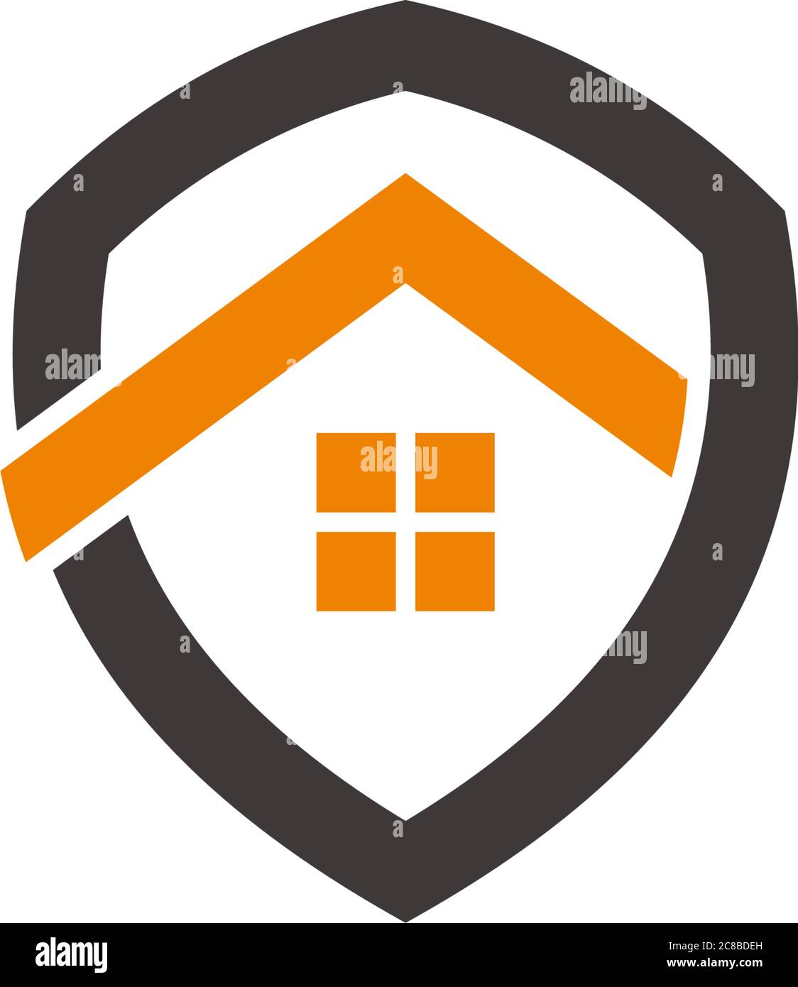 home shield symbol, simple geometric line logo vector Stock Vector ...
