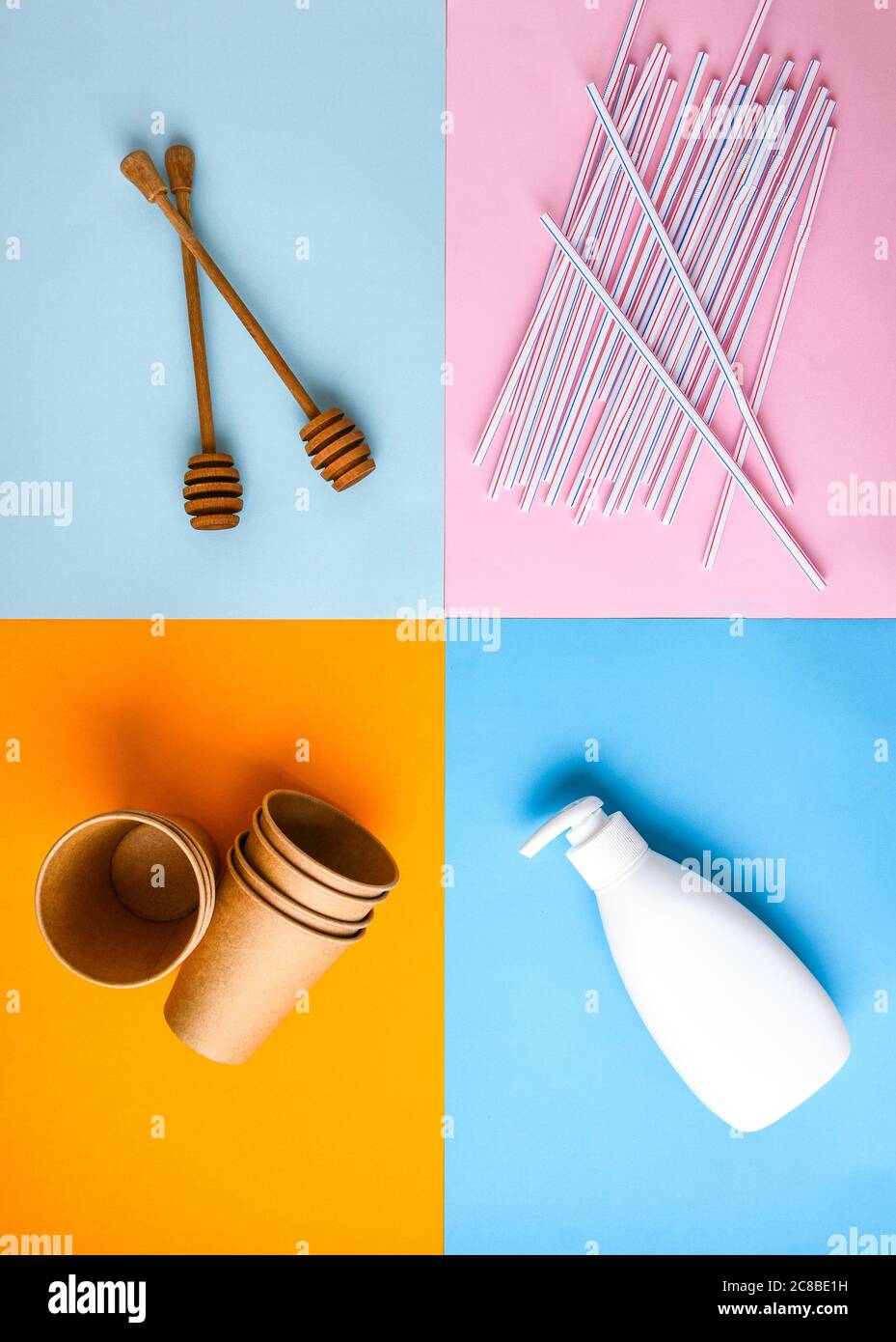 Zero waste eco friendly reusable objects such as reusable craft paper ...