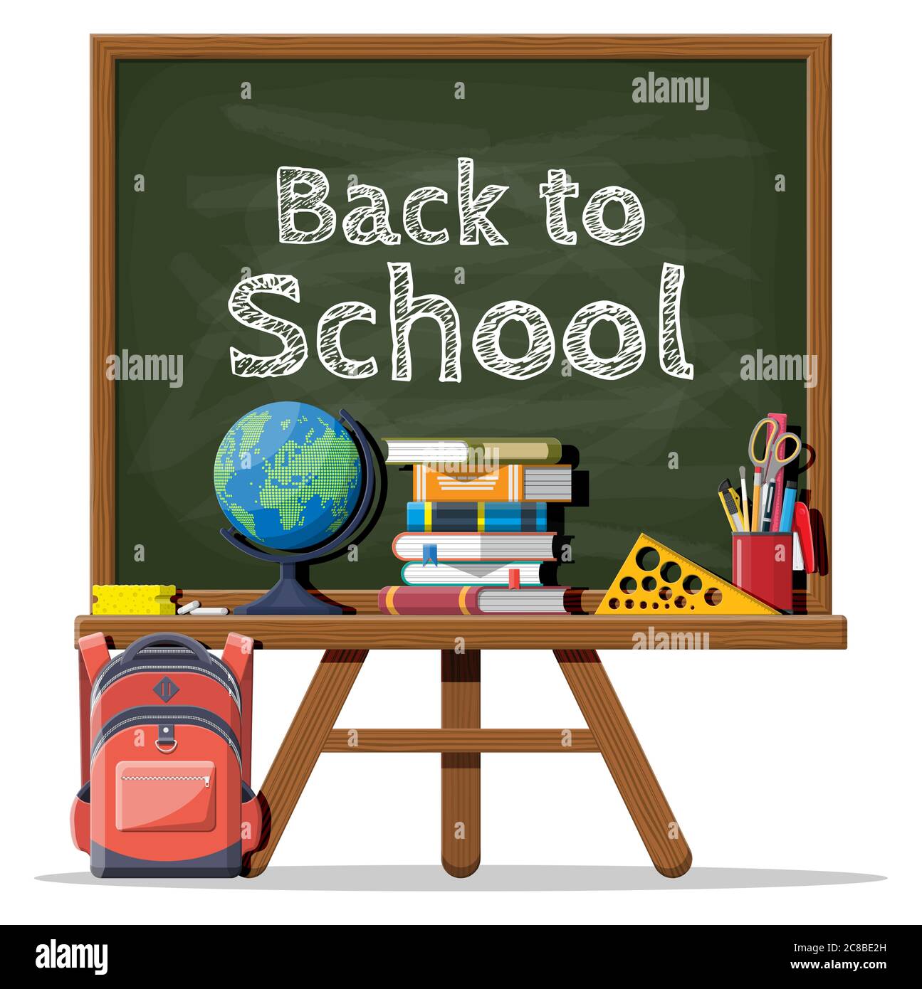 Books calculator chalkboard on Stock Vector Images - Alamy