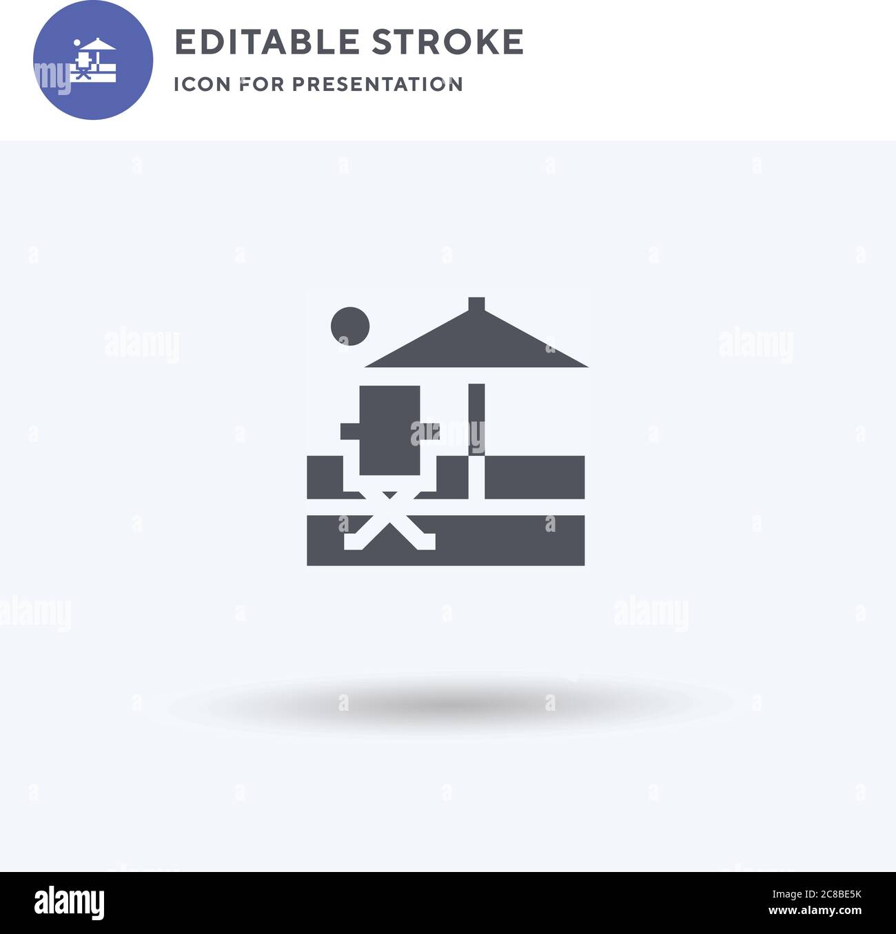 Beach icon vector, filled flat sign, solid pictogram isolated on white ...