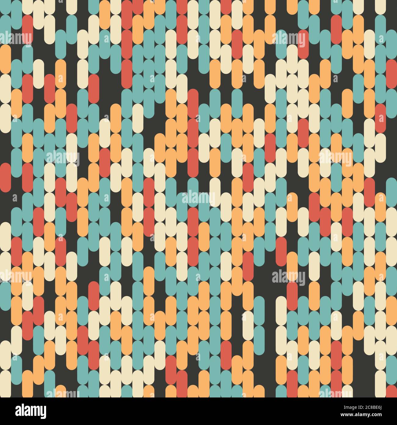 Abstract background pattern rounded shape retro style color. Vector ...