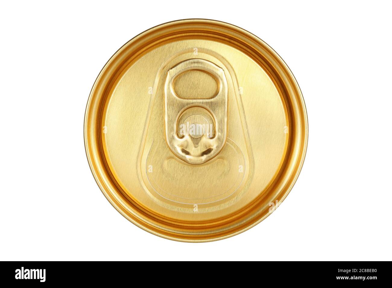 top of beer can with golden color isolated on white Stock Photo - Alamy