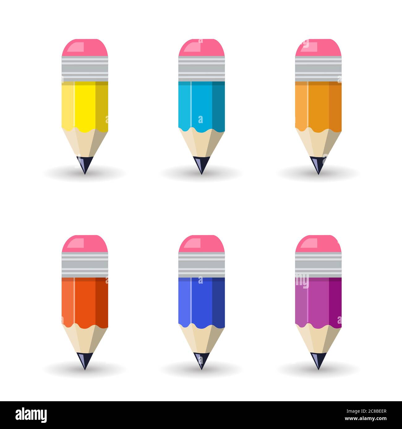 Cute Pencils templates for your design in flat style. Vector EPS10 ...