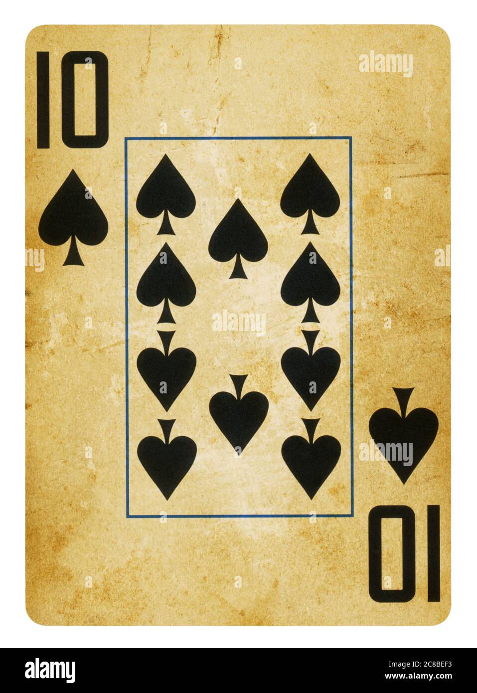 Ten of Spades Vintage playing card - isolated on white (clipping path ...