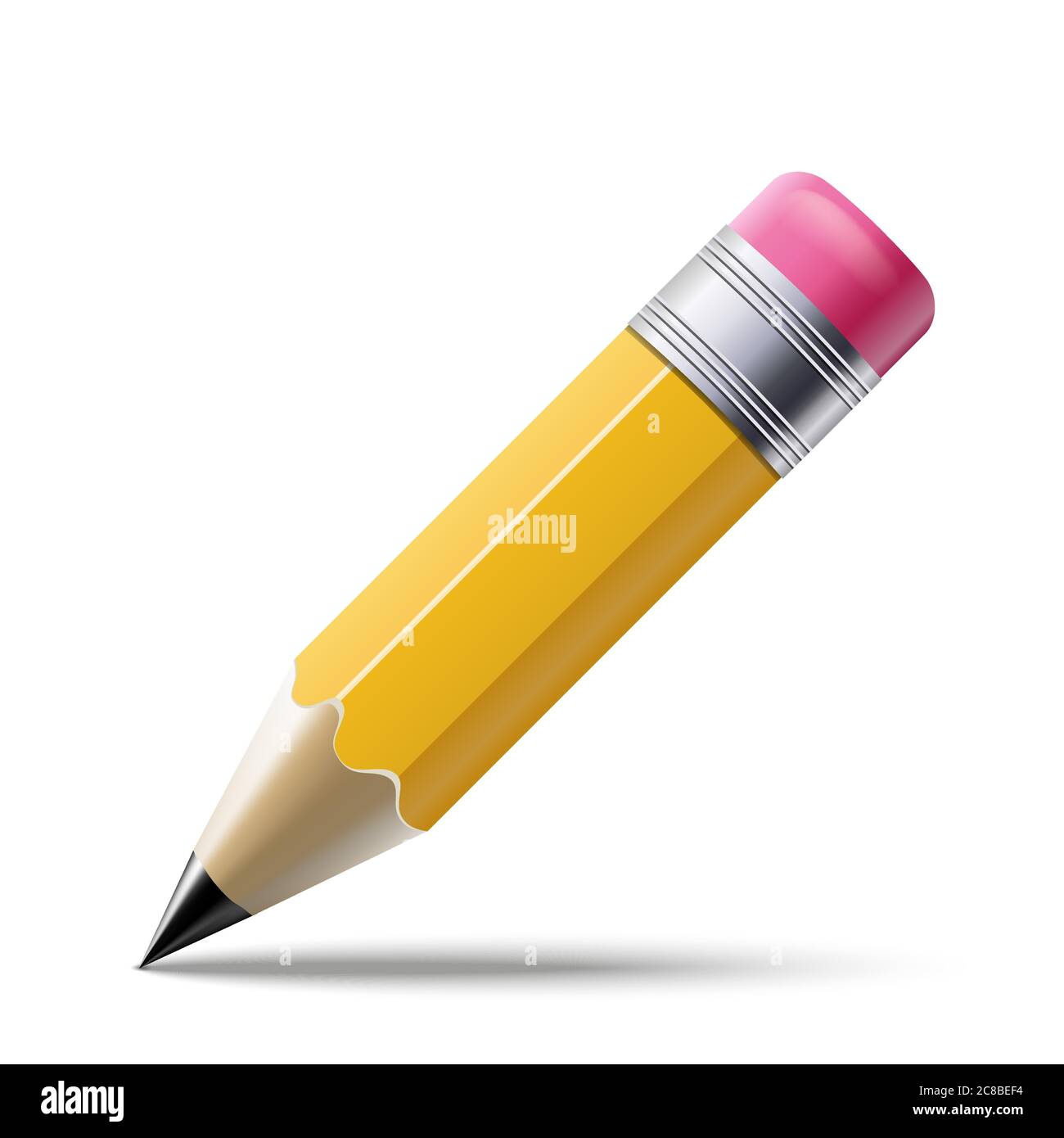 Realistic yellow Pencil isolated on white background. Vector EPS10 ...