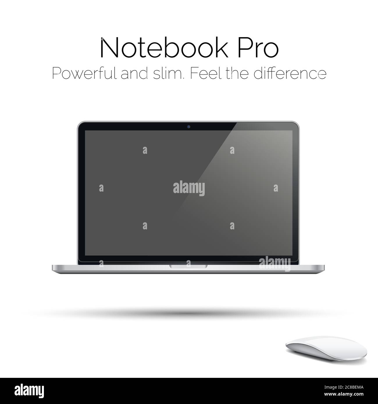 Modern glossy laptop isolated on white vector eps10 Stock Vector Image ...