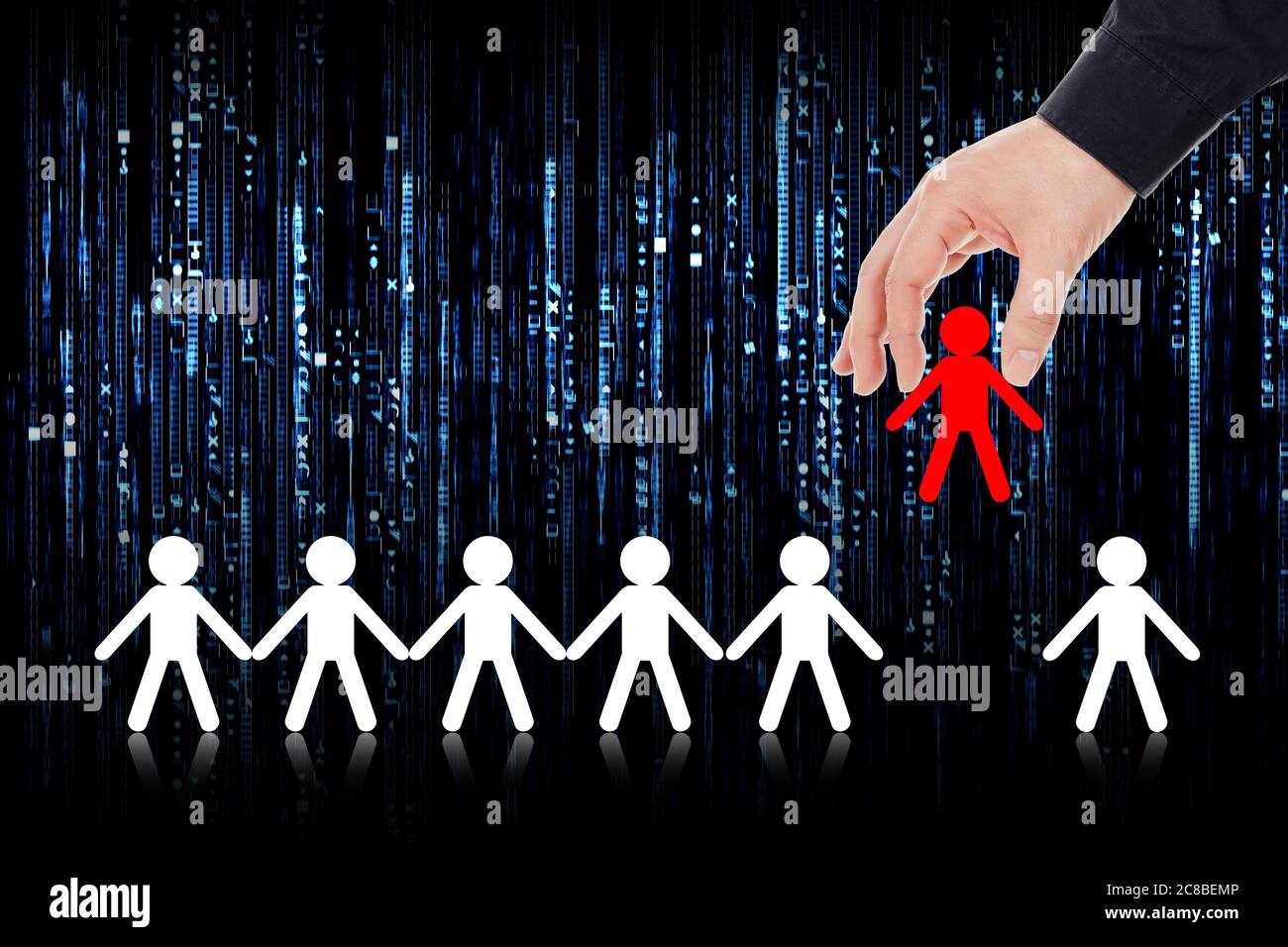 male hand picking a person, abstract employment concept Stock Photo - Alamy