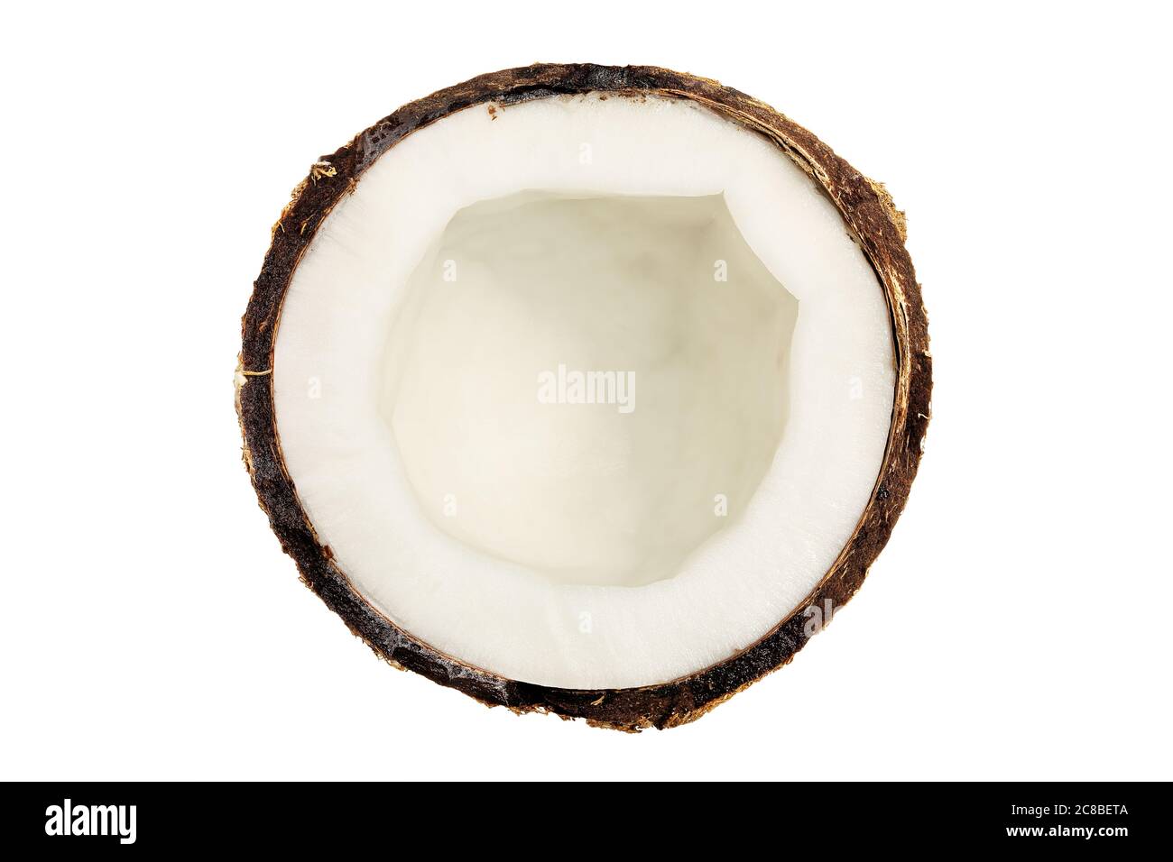 half a coconut isolated on white Stock Photo - Alamy