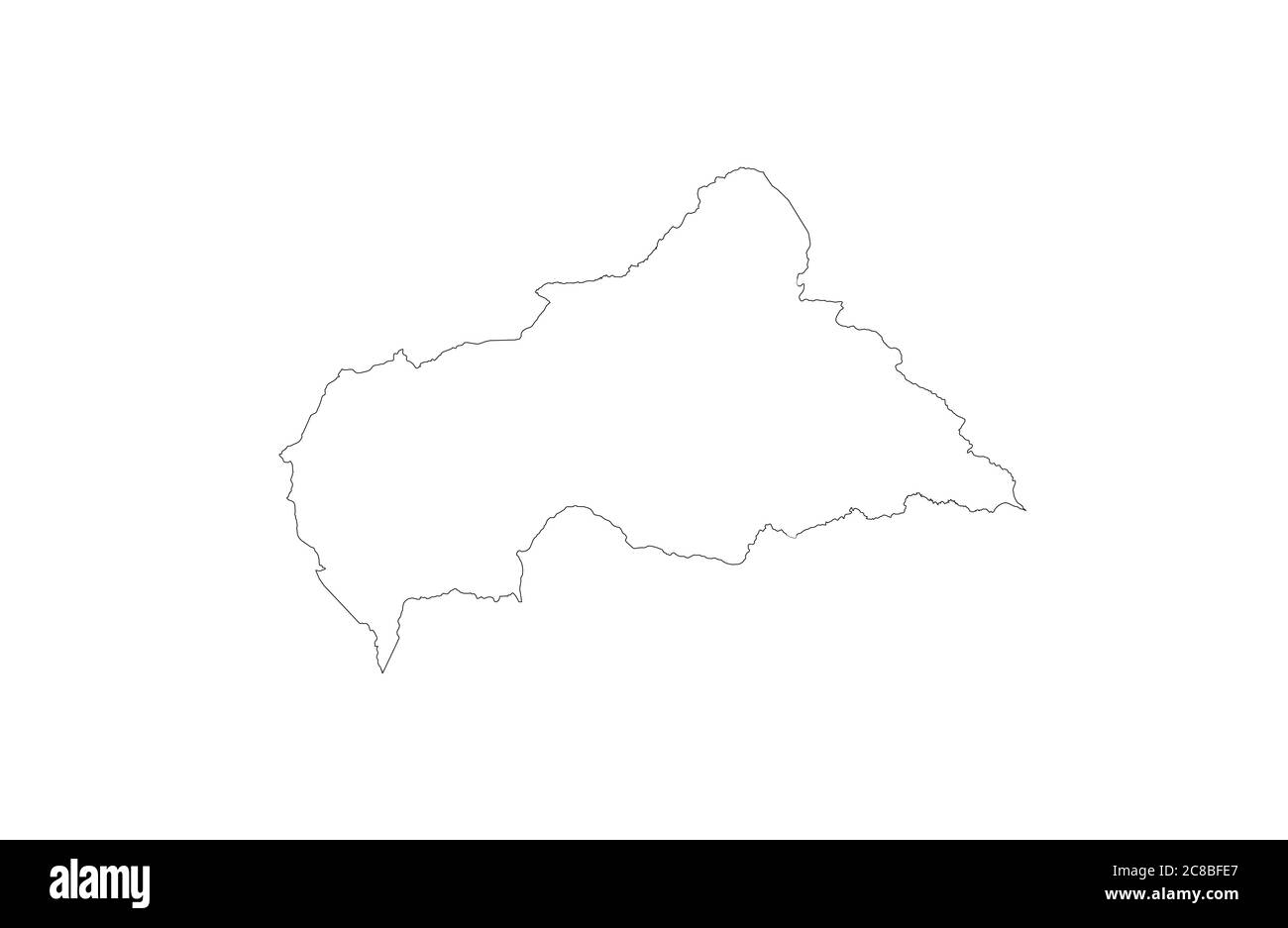 Central African Republic map outline vector illustration Stock Vector ...