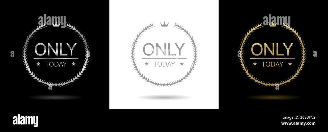Only today badge hi-res stock photography and images - Alamy