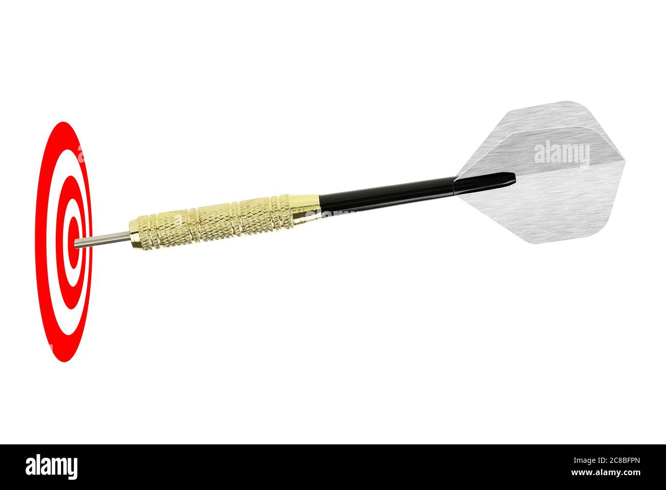 closeup of dart on target isolated on white Stock Photo - Alamy