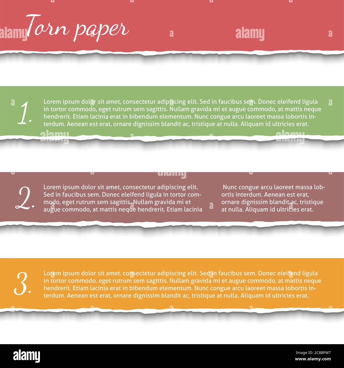 Colored torn paper banners. Vector EPS10 illustration isolated on white ...