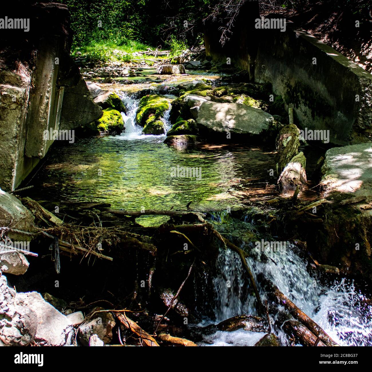 Mossy waterfalls in City Creek Canyon in UT Stock Photo - Alamy