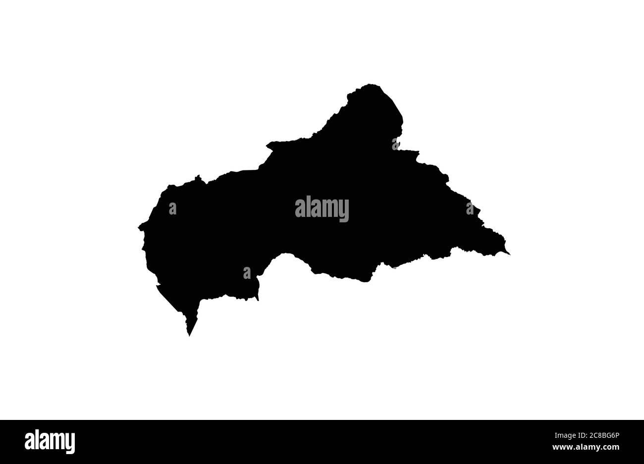 Central African Republic map outline vector illustration Stock Vector ...