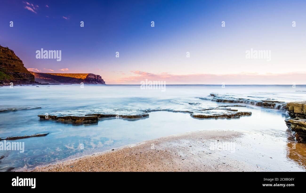 Sunset scape of Garie Beach in Royal National Park of Australia Stock ...