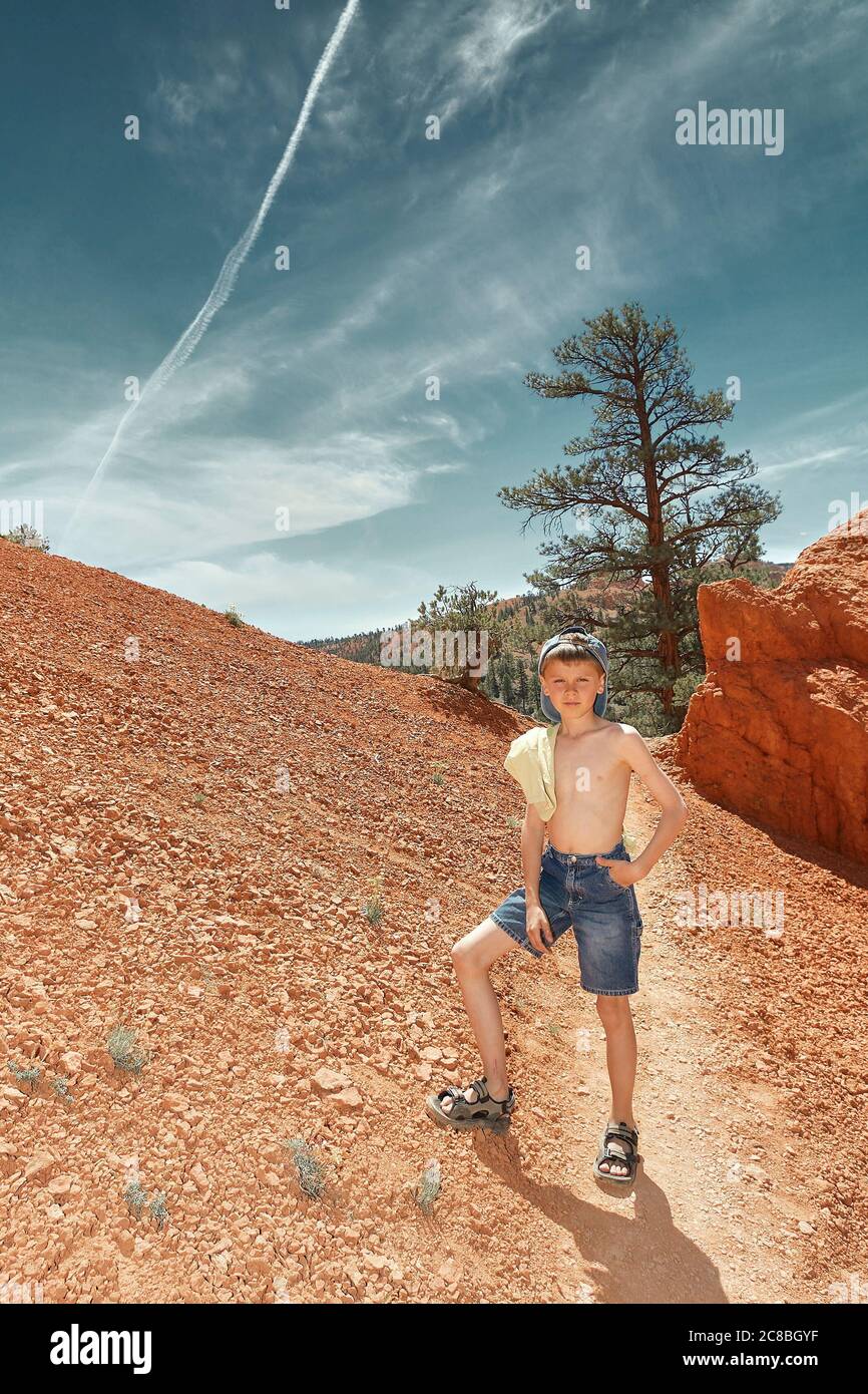 Model DeAndre Crowe posing in Dixie Forest National Park, Utah, United ...