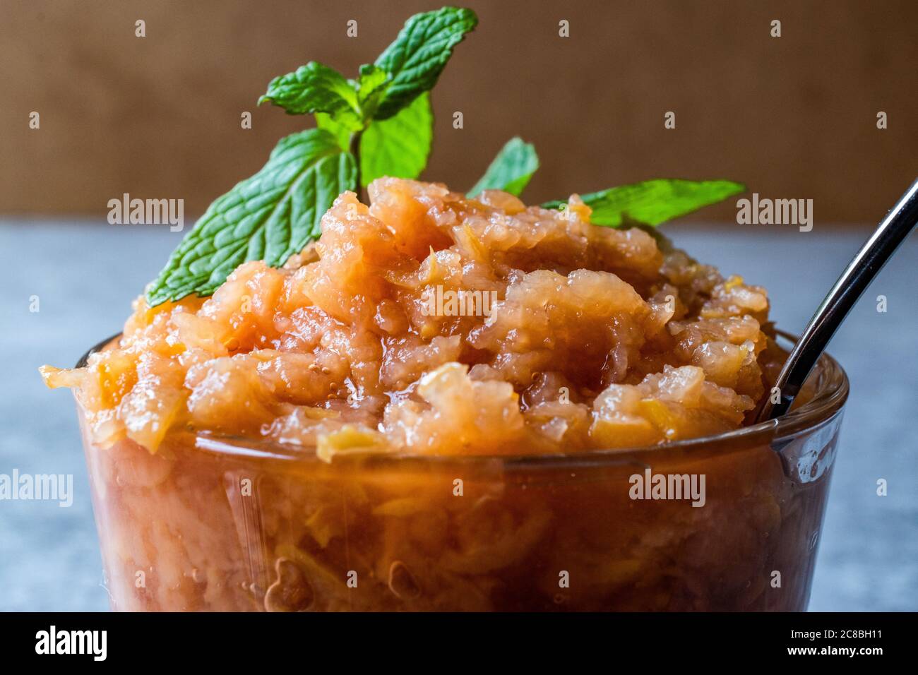 Homemade Italian Mandarin Granita Ice Cream with Mint Leaves ...
