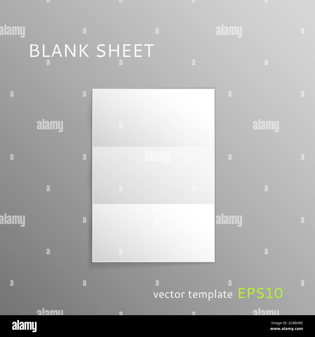 Vector blank folded paper isolated on gray background Stock Vector ...