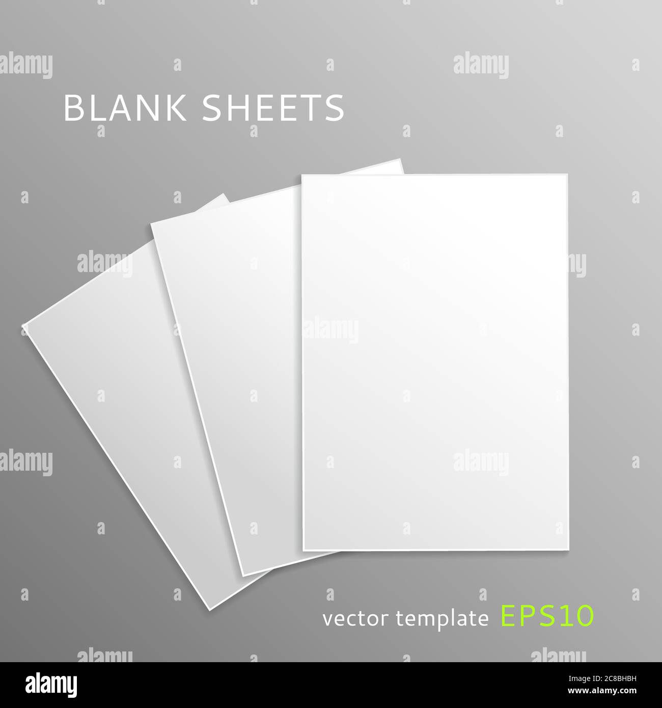 Vector blank paper sheets isolated on gray background Stock Vector ...