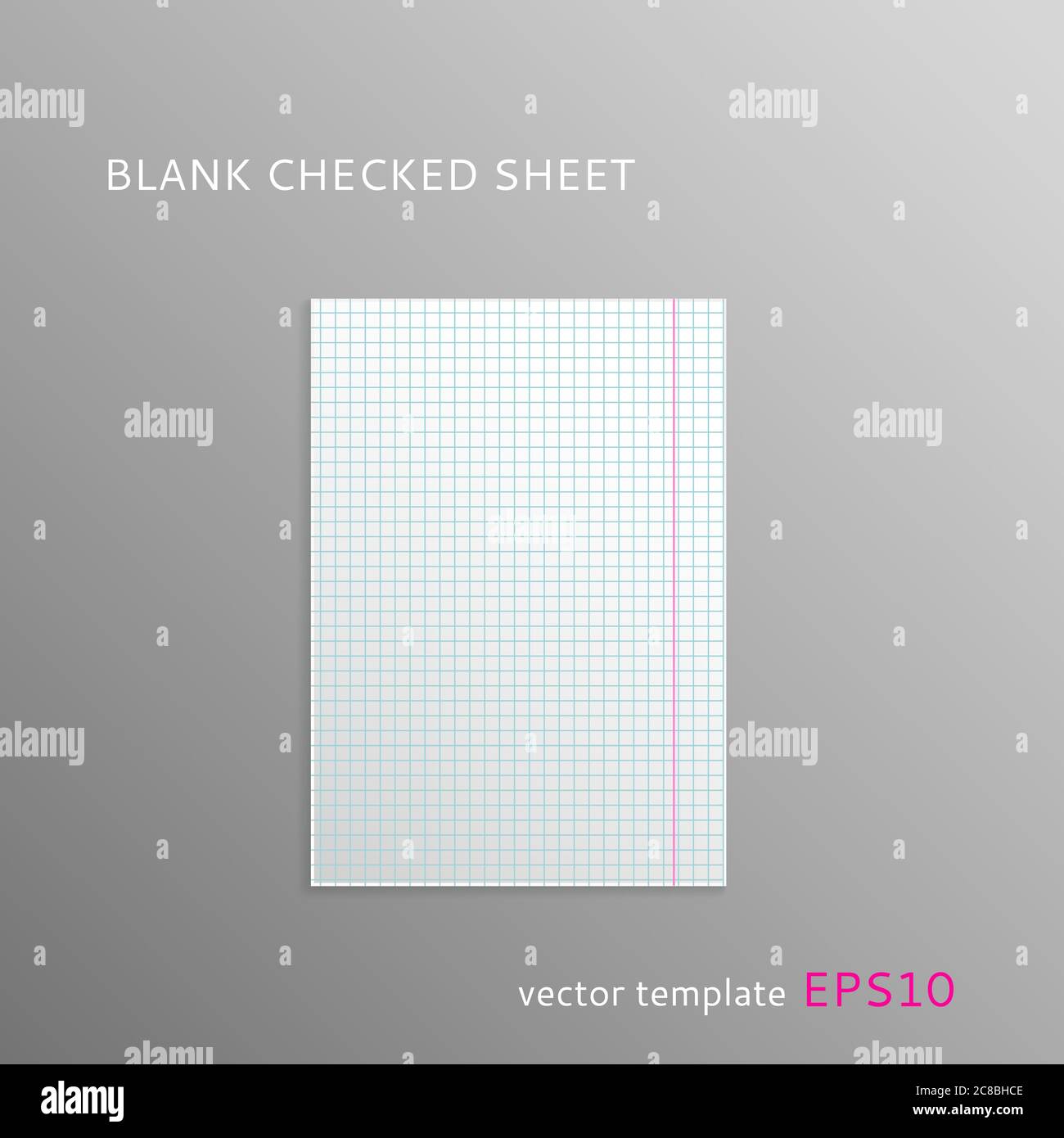 Vector blank squared paper isolated on gray background Stock Vector ...