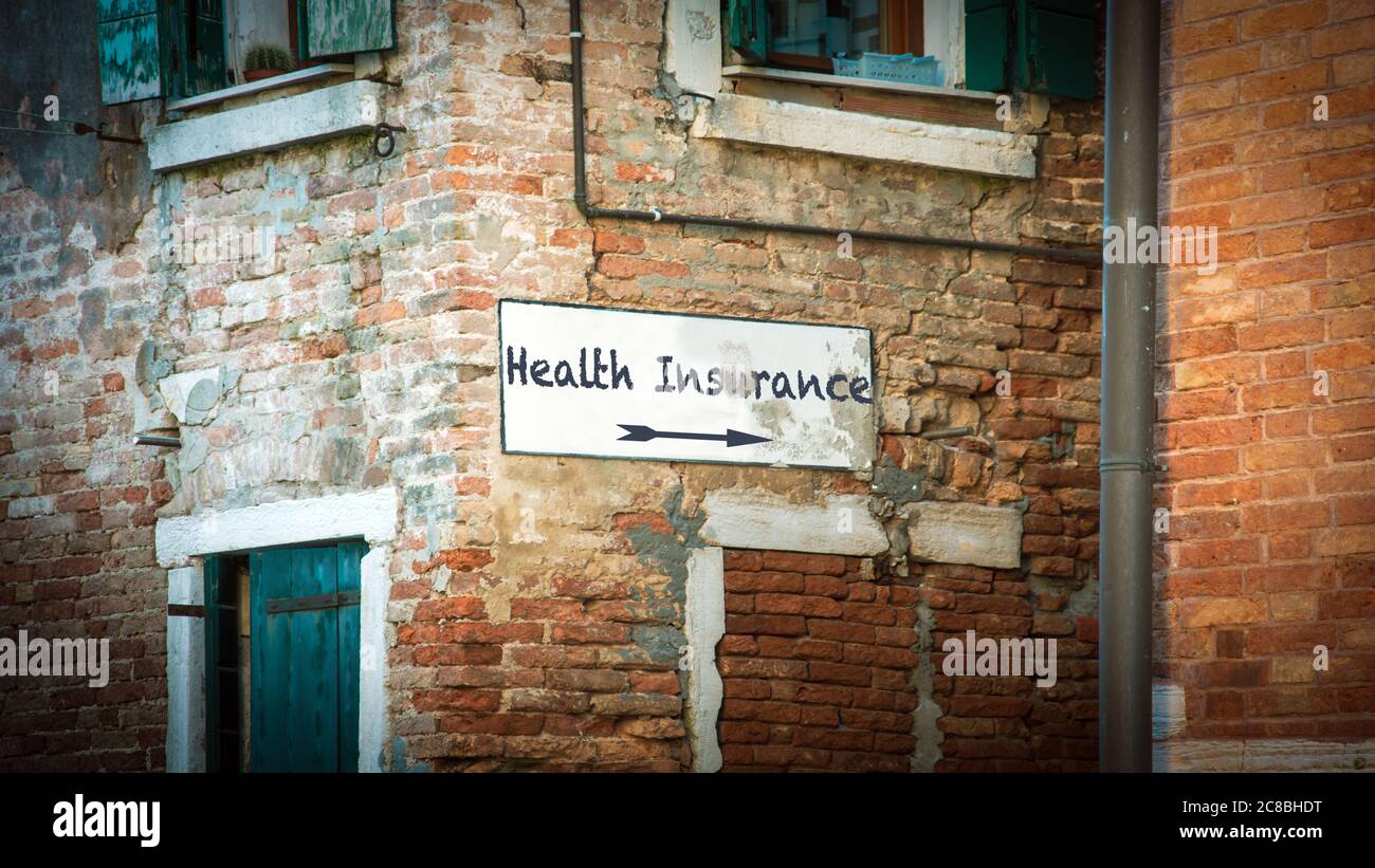 Street Sign the Direction Way to Health Insurance Stock Photo - Alamy