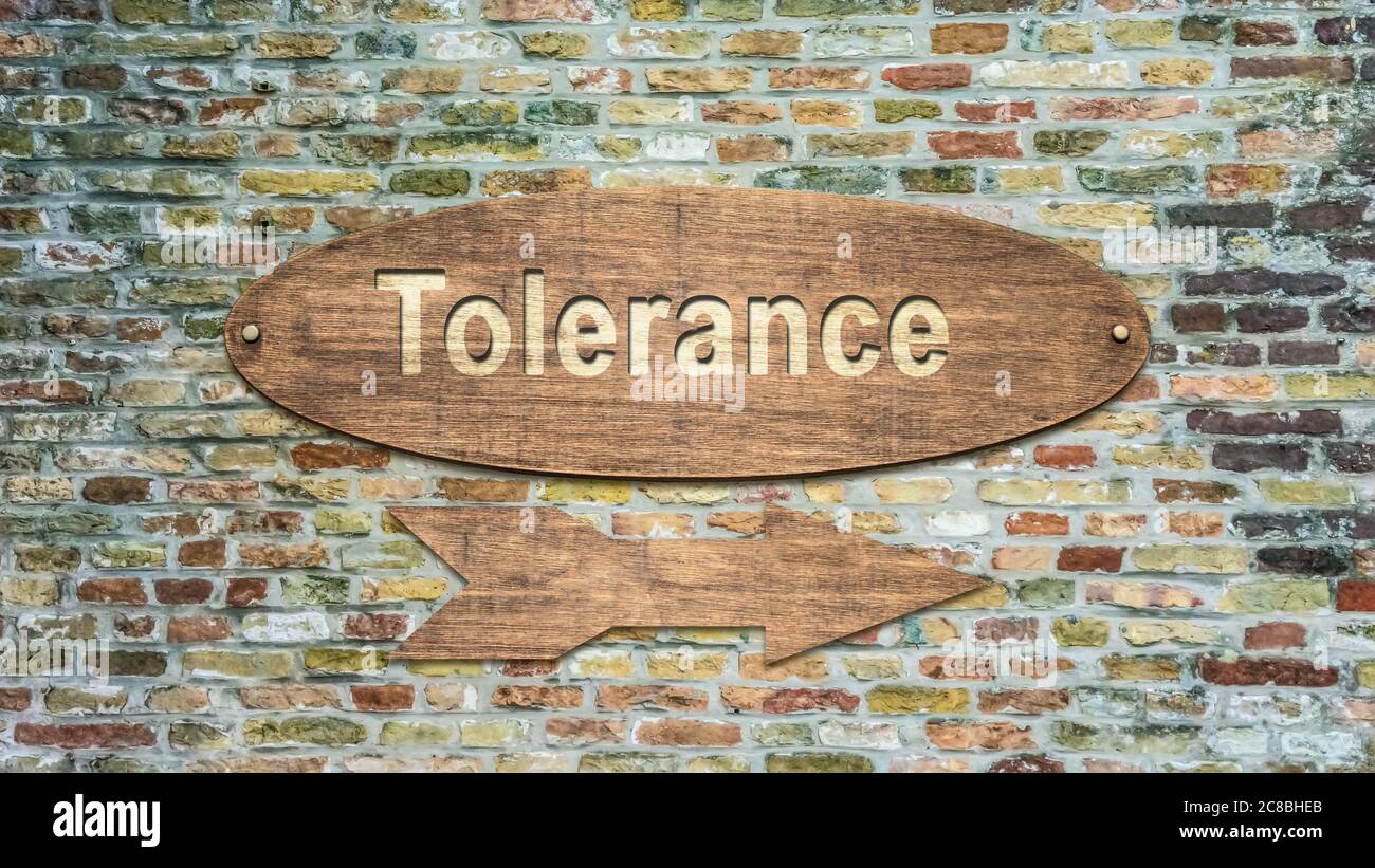 Street Sign the Direction Way to Tolerance Stock Photo - Alamy
