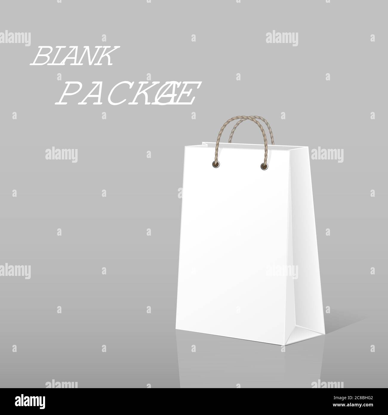 White Paper Bag Front View