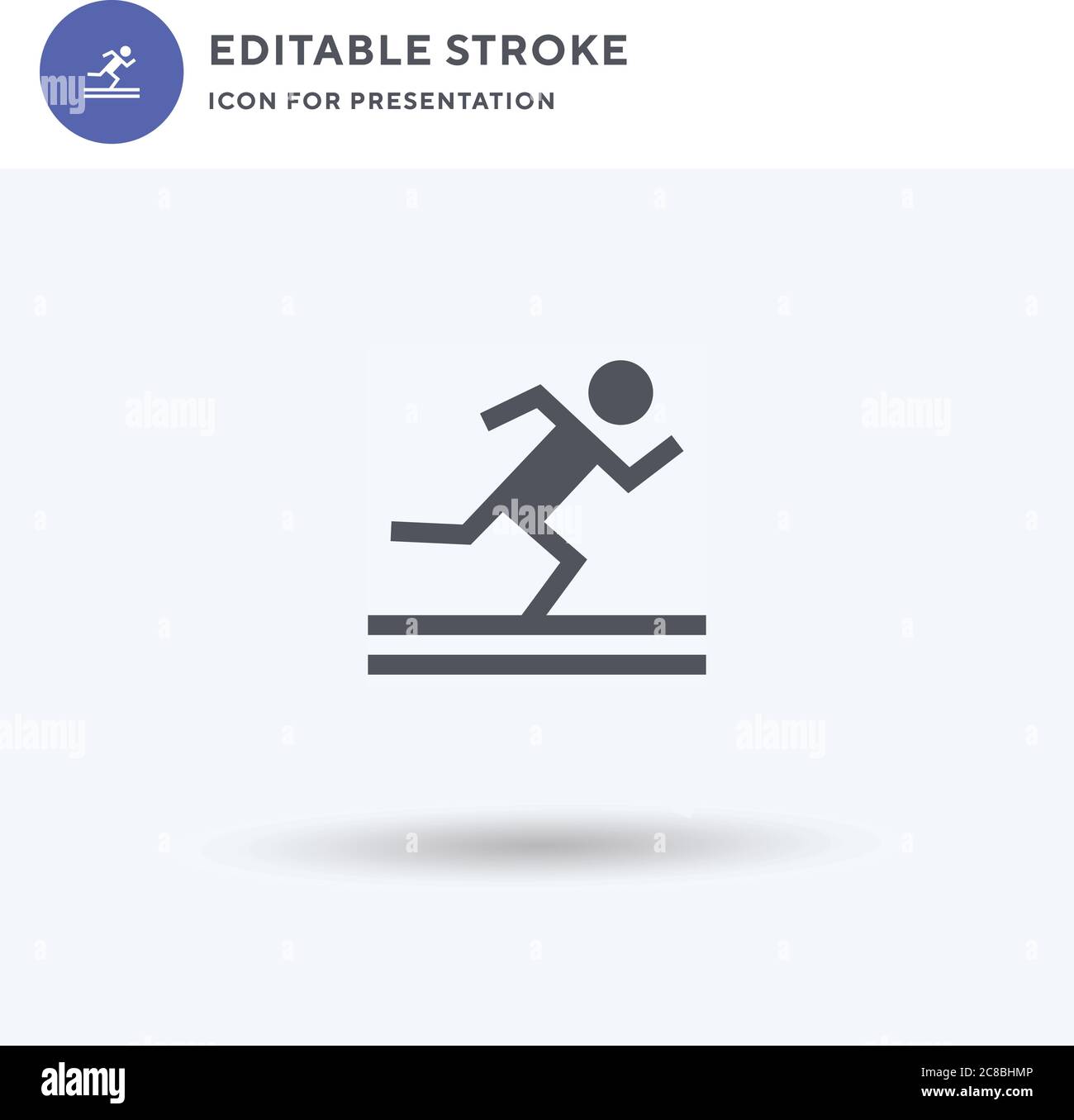 Runner icon vector, filled flat sign, solid pictogram isolated on white ...