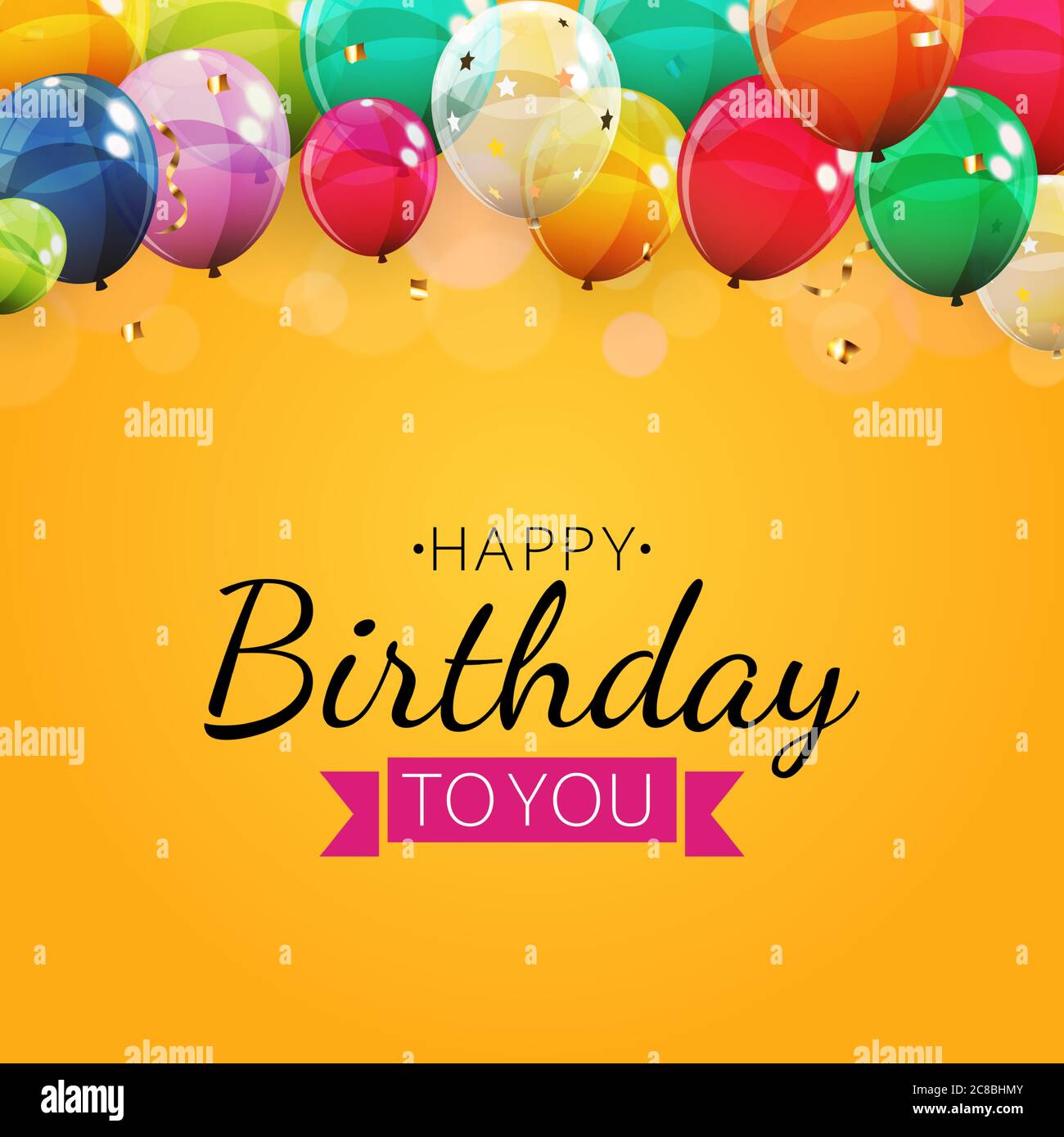 Birthday invitation background with balloons. Vector Illustration Stock ...