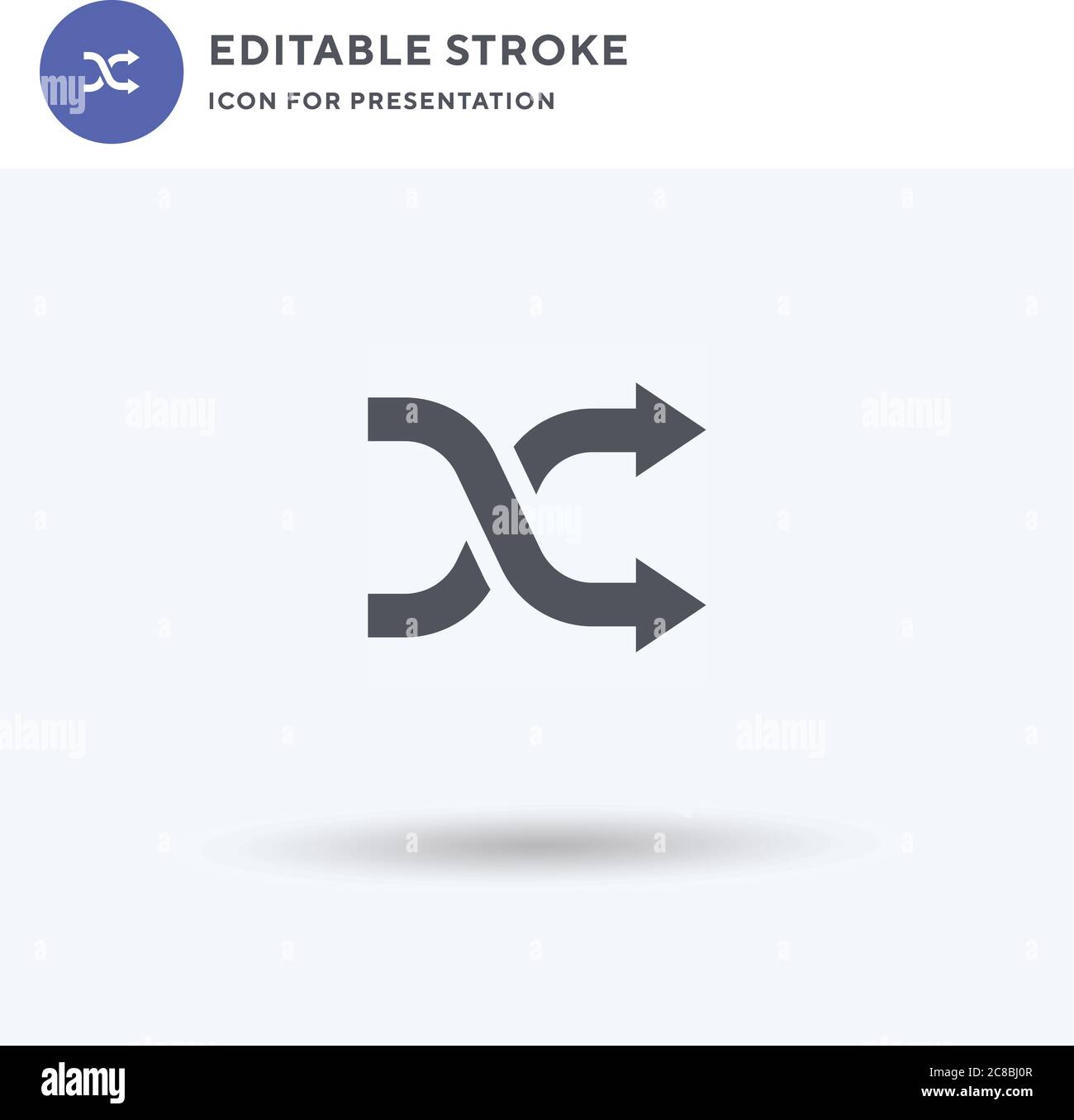 Shuffle icon vector, filled flat sign, solid pictogram isolated on ...