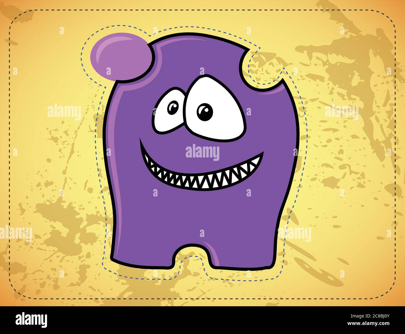 Cute little smiling monster Stock Vector Image & Art - Alamy