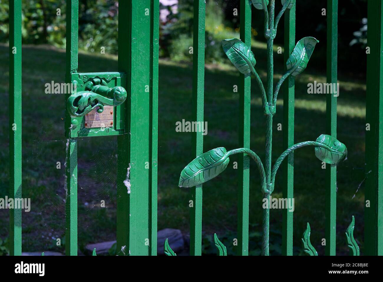 The intricate spider webs decorating this old steel gate in Germany are ...