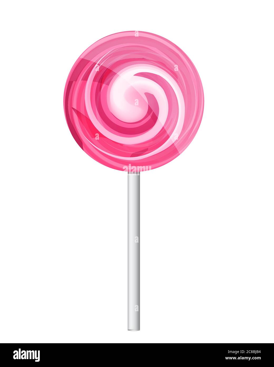 Delicious pink LollyPop, Isolated On White Background, Vector ...