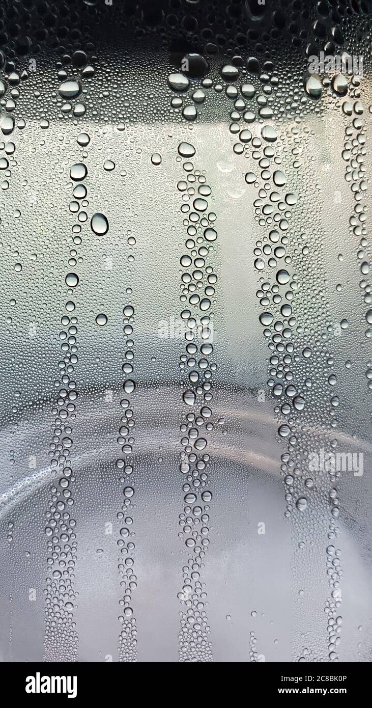 Water Drops On Clear Glass