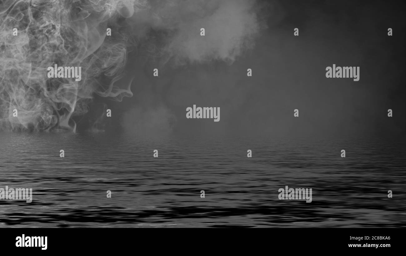 Rolling billows of smoke mist clouds from dry ice across the bottom ...