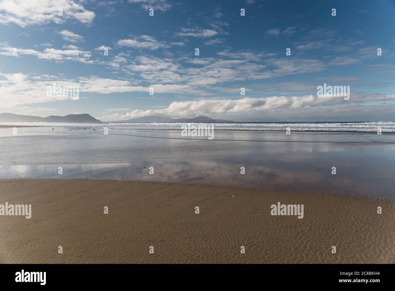 pristine untouched Australian beach in Marion Bay in Tasmania with no ...