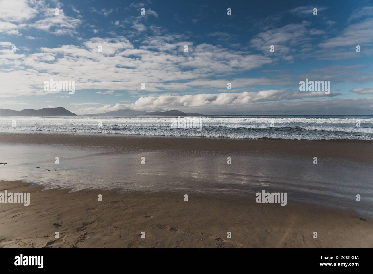 pristine untouched Australian beach in Marion Bay in Tasmania with no ...