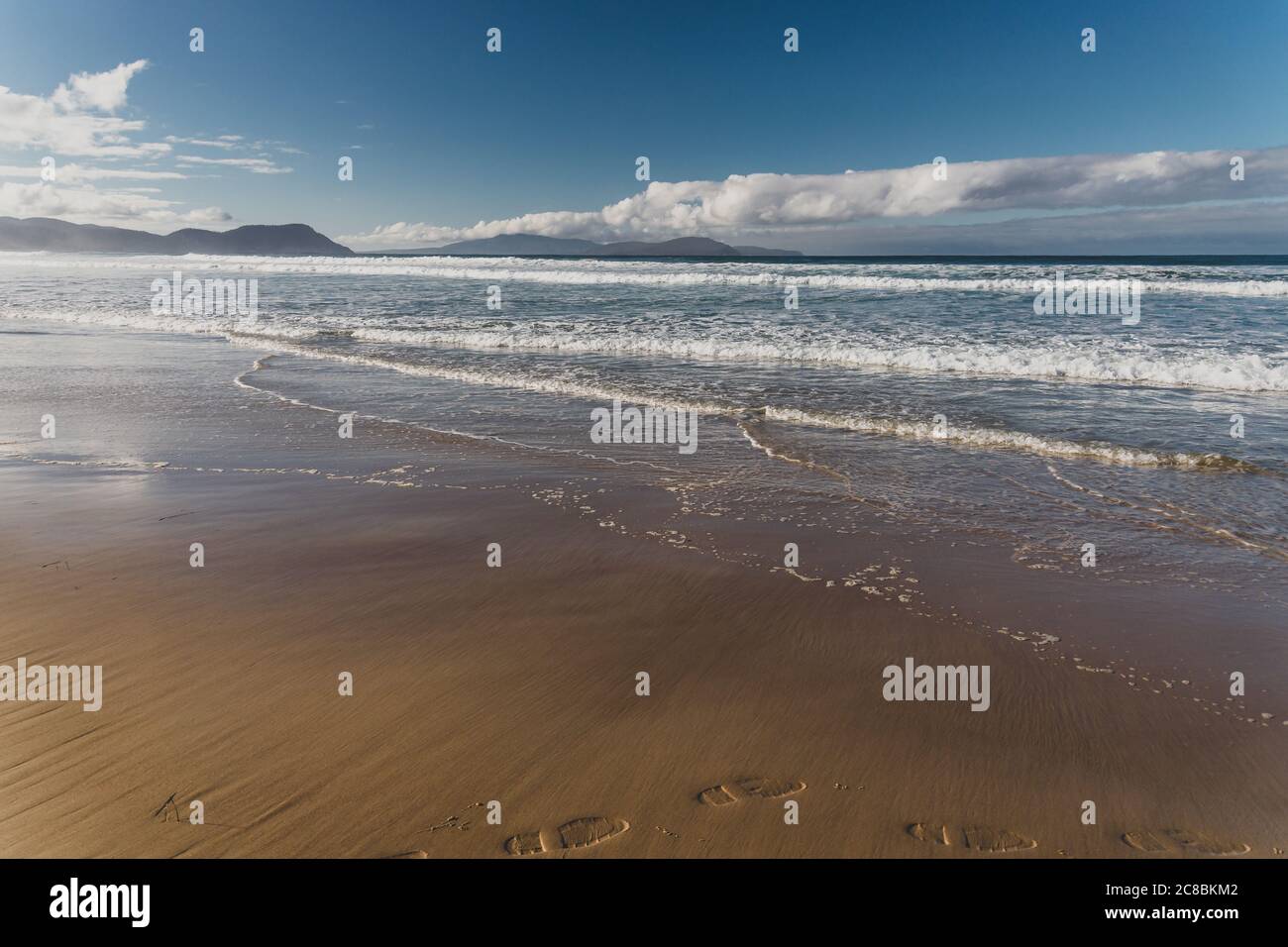 pristine untouched Australian beach in Marion Bay in Tasmania with no ...