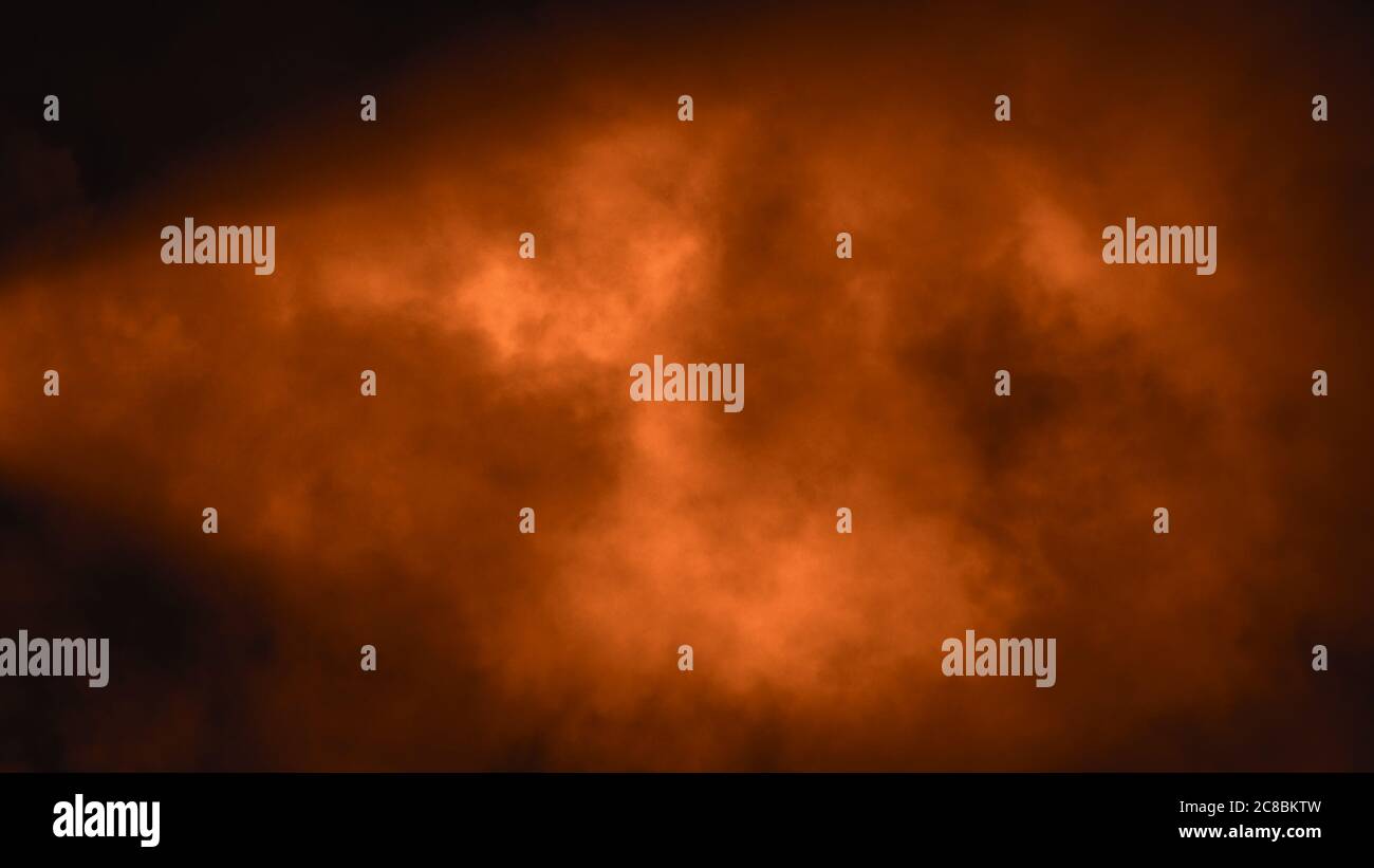 Fire Spotlight with smoke mist effect on isolated black background ...