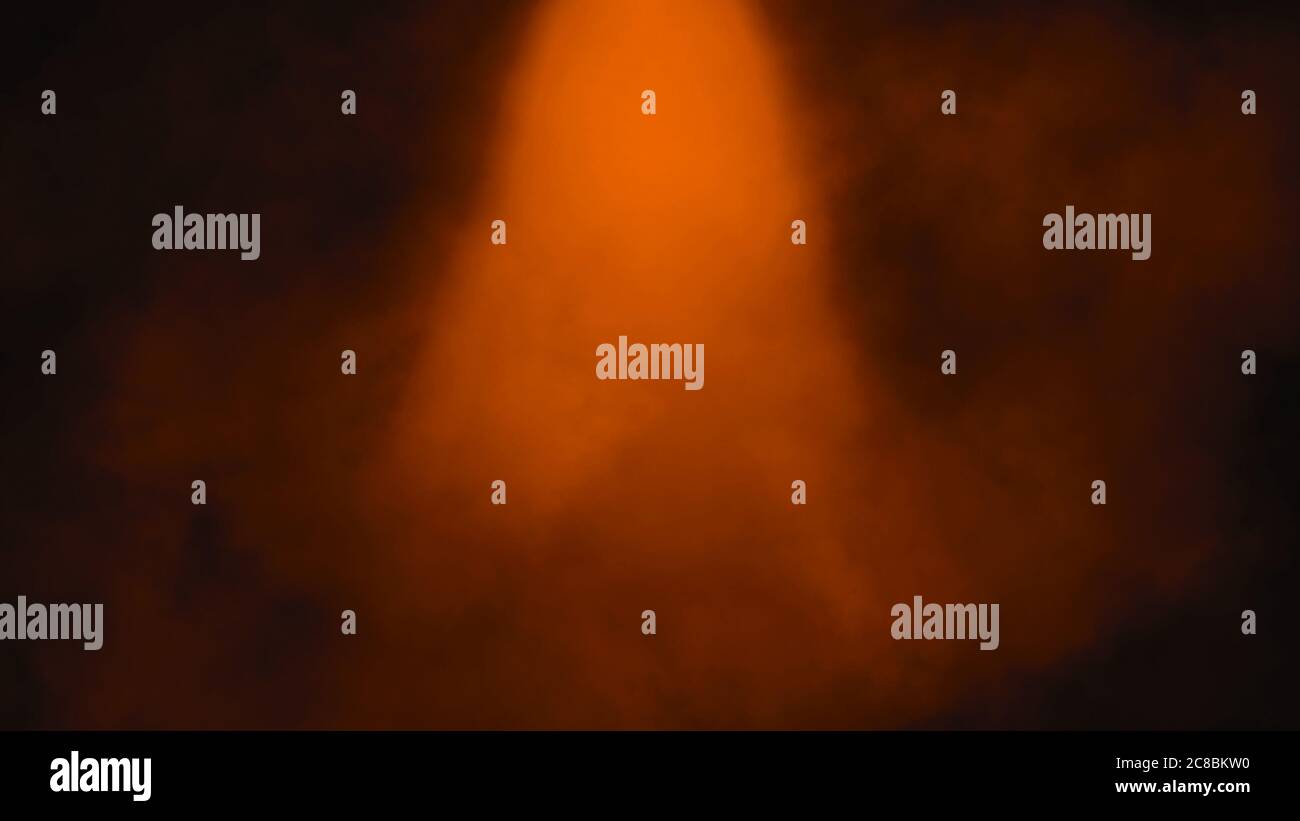 Fire Spotlight with smoke mist effect on isolated black background ...