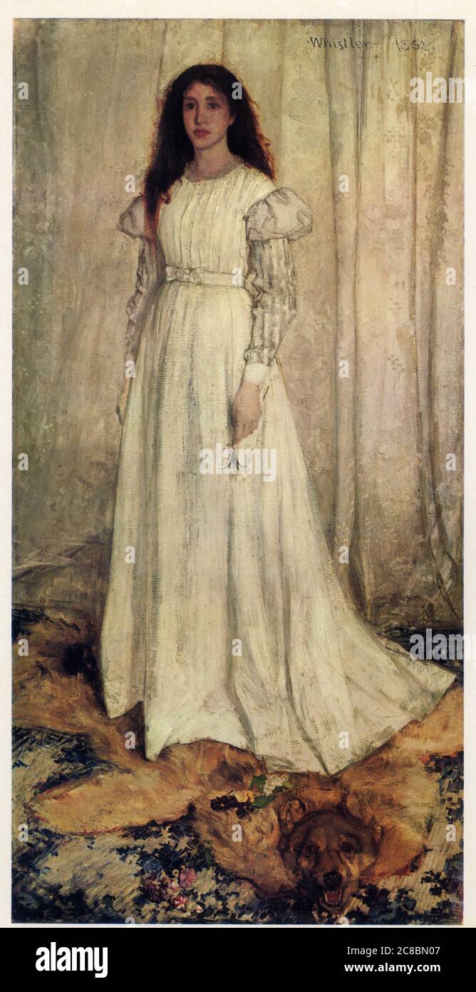James Abbott Whistler. (1834-1903). Symphonie en blanc n° 1. La jeune ...