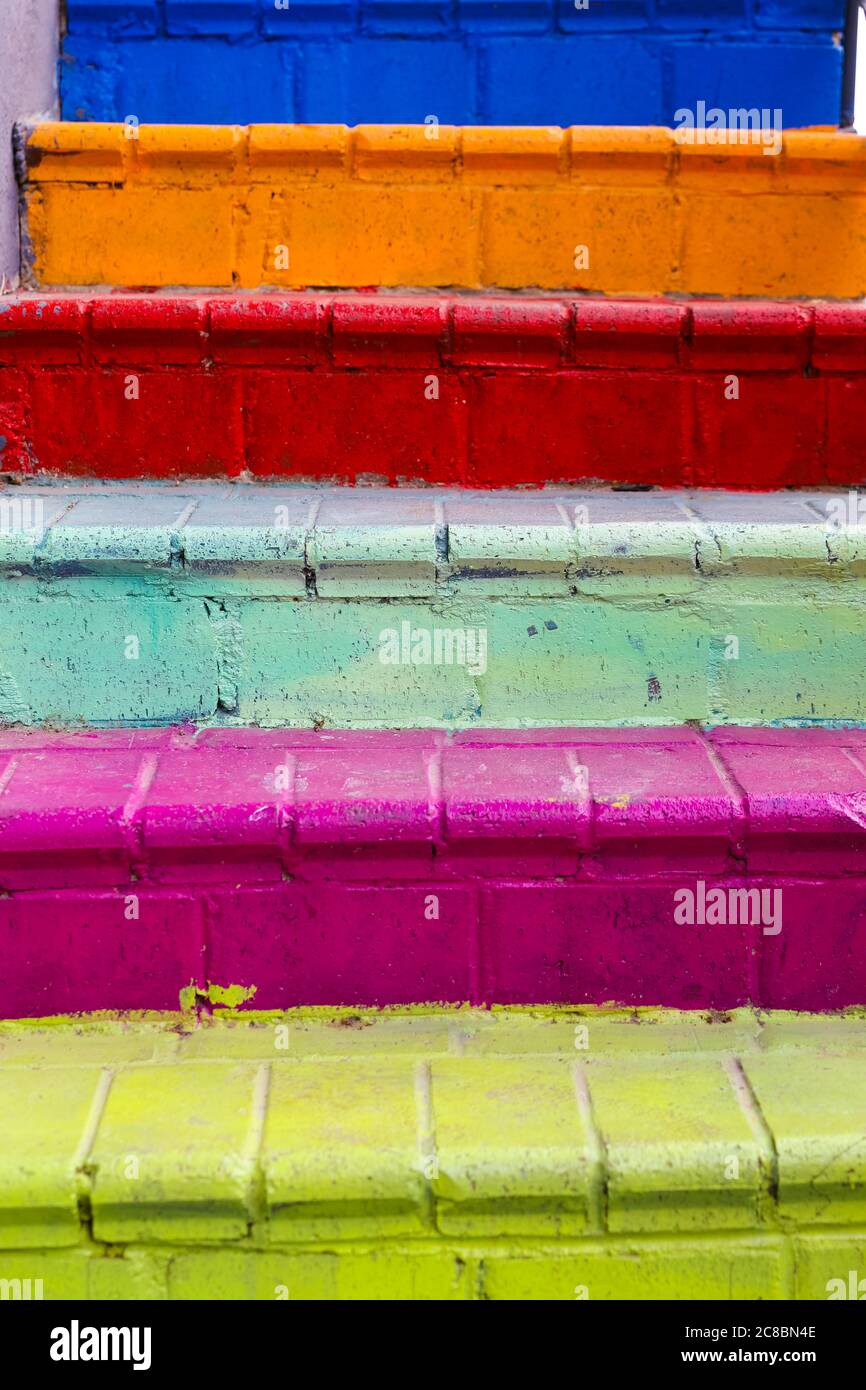 Colorful Stairs in Fener District, Istanbul, Turkey Stock Photo - Alamy