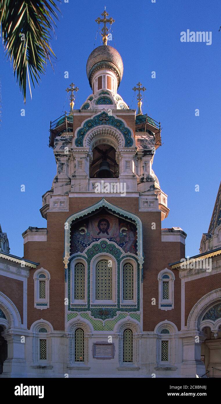 Russian church St Nicholas of Nice on the French Riviera Stock Photo ...